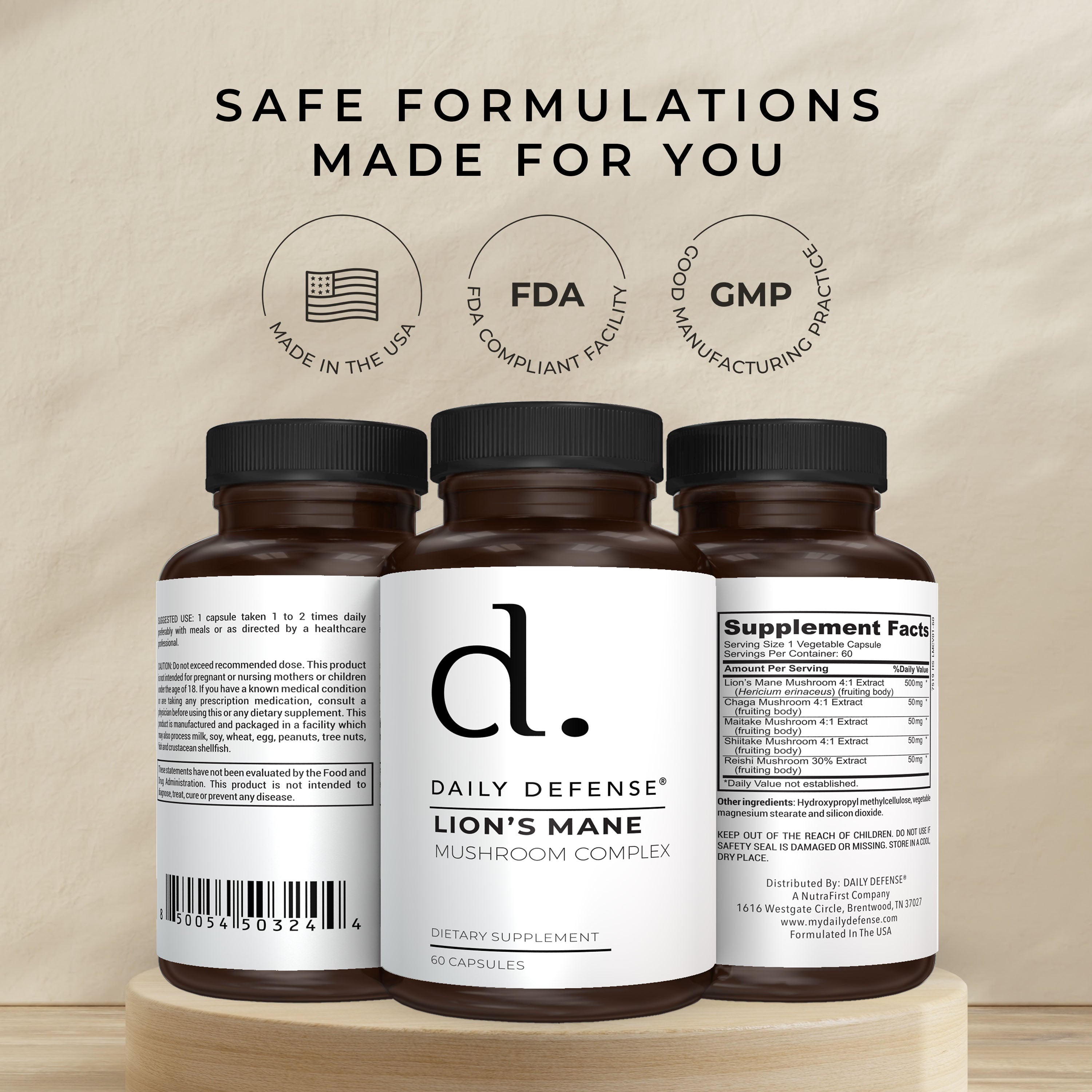DAILY DEFENSE® LION'S MANE Mushroom Complex – Daily Defense