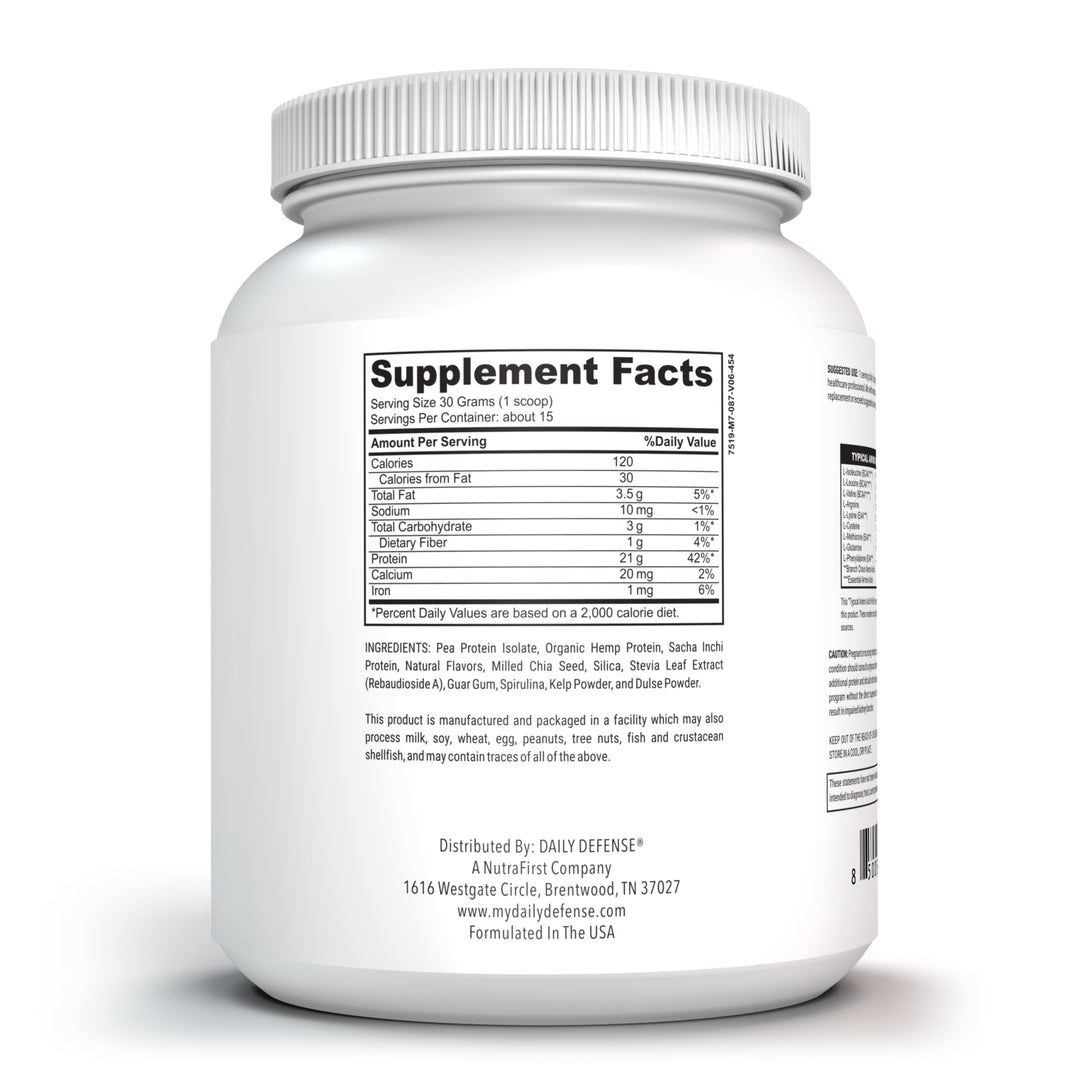 PLANT PROTEIN Vanilla Flavor 20 Gm Of Protein Per Serving – Daily Defense